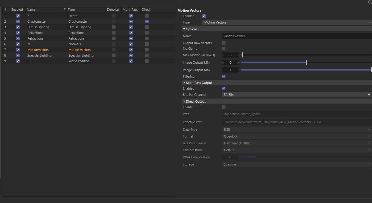 CINEMA 4D 한국 유저그룹 - 레드시프트 motion vector aov