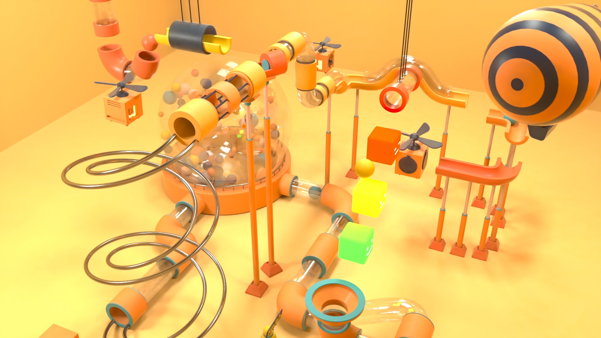 CINEMA 4D 한국 유저그룹 - simulation tag 연습작