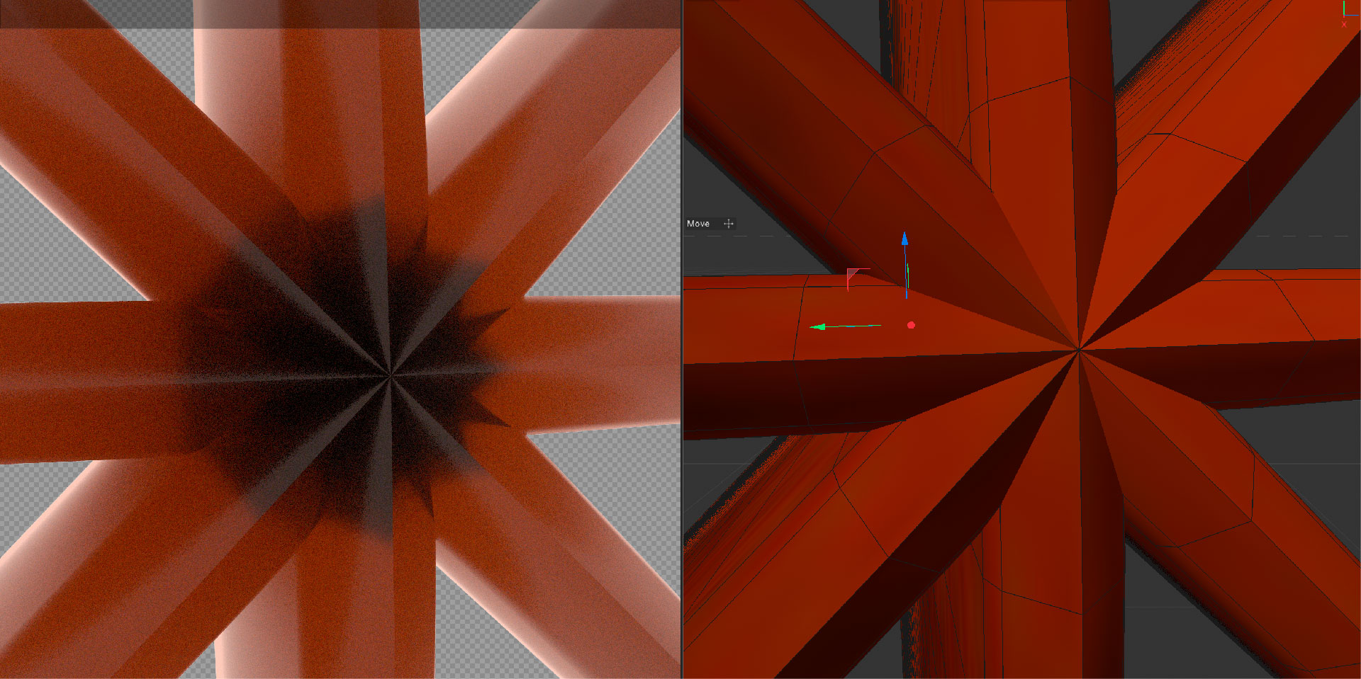 CINEMA 4D 한국 유저그룹 - 겹쳐진 오브젝트에 유리질감을 더했을 때 어둡게 변하는데 해결방법이 있을까요?