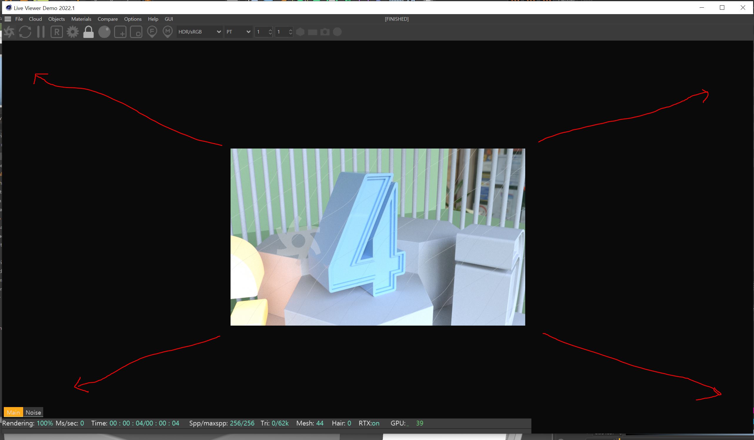 CINEMA 4D 한국 유저그룹 - octane live viewer 창 확대