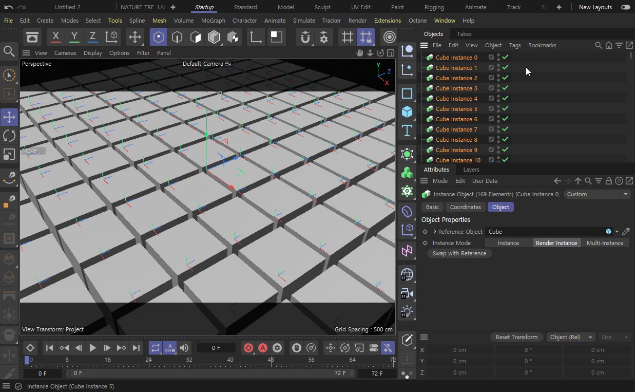 CINEMA 4D 한국 유저그룹 - 인스턴스 오브젝트들을 랜덤하게 회전 시킬수 있을까요?