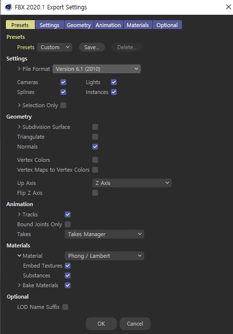 CINEMA 4D 한국 유저그룹 - [fbx export] C4D에서 FBX Export 할때 2006버전으로 내보내는 방법 아시나요?
